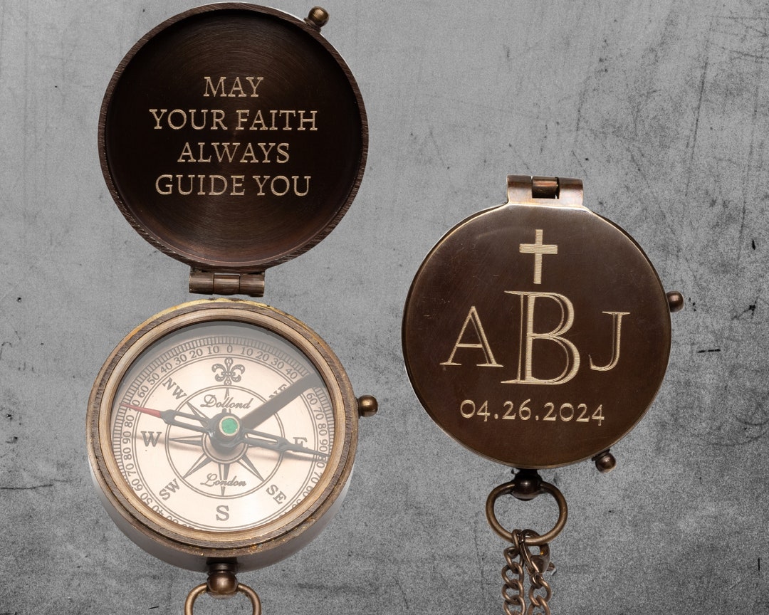 Personalized Baptism Compass Gift for Boys, Custom Compass Gift for ...