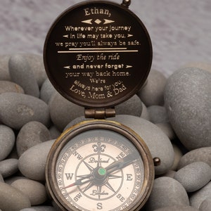 Custom Engraved Working Handmade Brass Compass Gift for Men ...