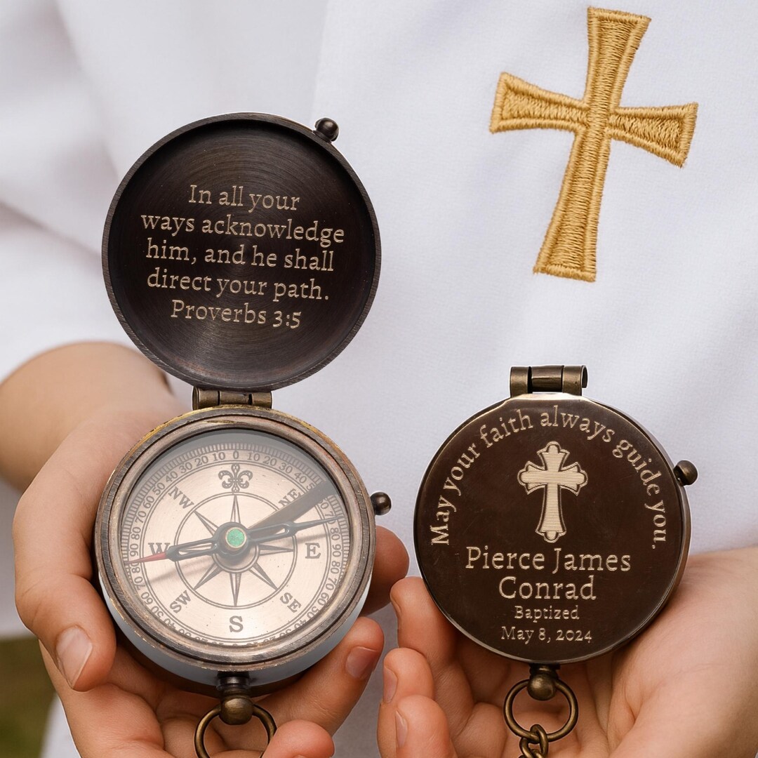 Confirmation Gift for Boys – Personalized Engraved Compass – Catholic ...