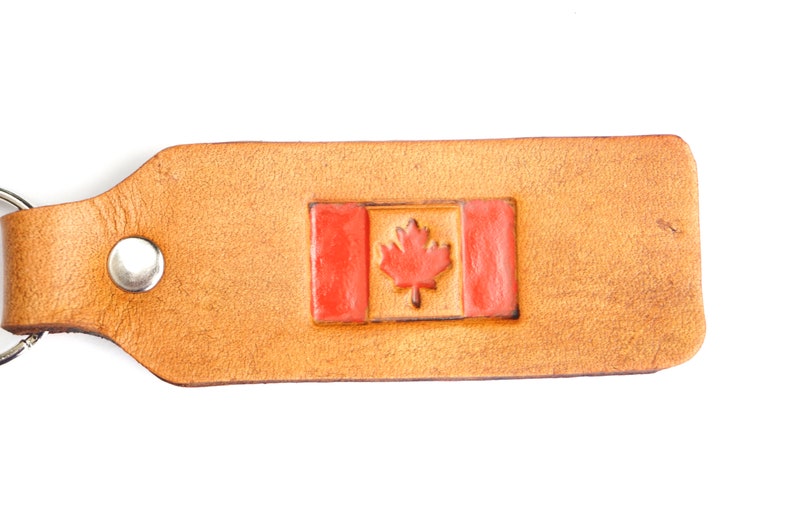 Leather Keychain | Canadian Flag - Etsy