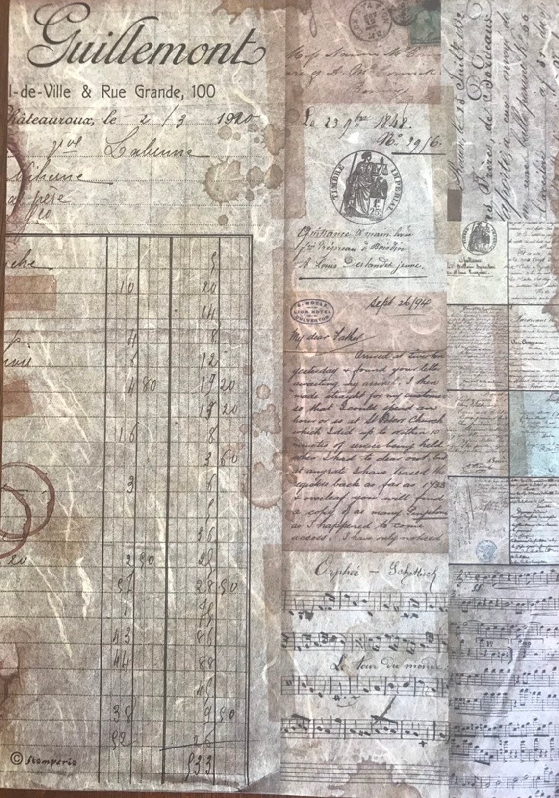 Stamperia Rice Paper A4 Manuscript Rice Paper Maps | Etsy