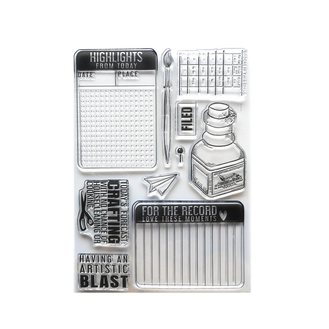 Ink With Journaling Cards Clear Stamp Set From the for the Record ...
