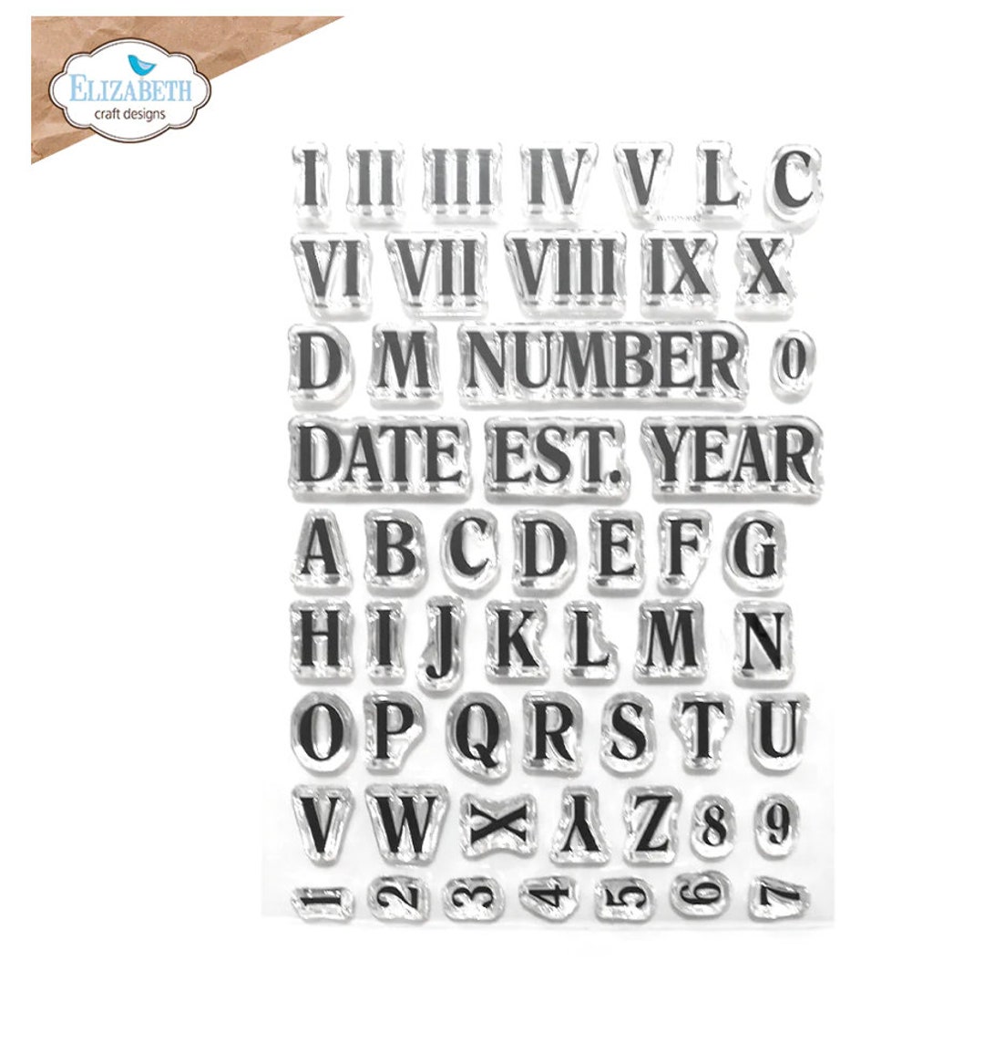 Roman Numerals With Alpha Stamp Set , CS342, Elizabeth Craft Designs Designed by Esther Glas - Etsy