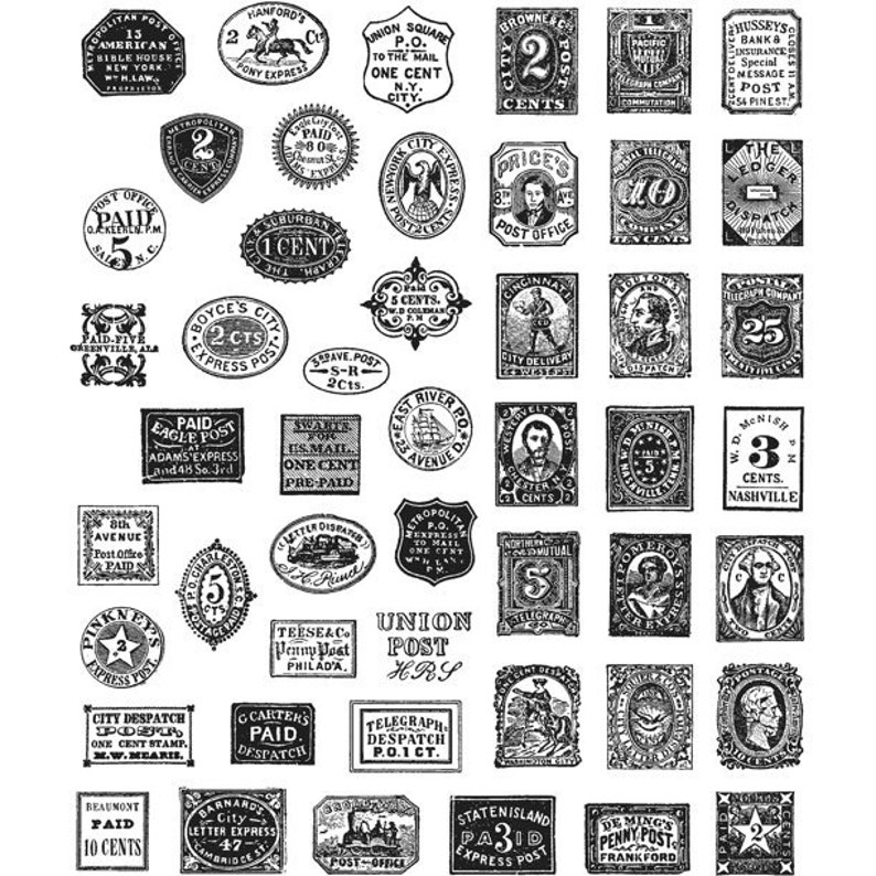 Correspondence Tiny Things or Stamp Collector Stamp Sets by | Etsy