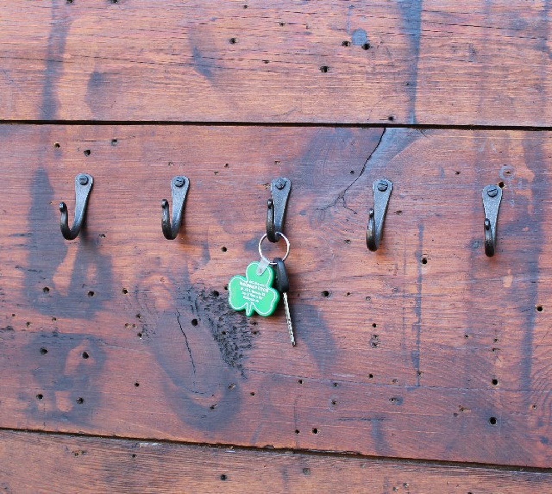 Hand Forged Hooks Set of Five Perfect for Keys and Caps - Etsy