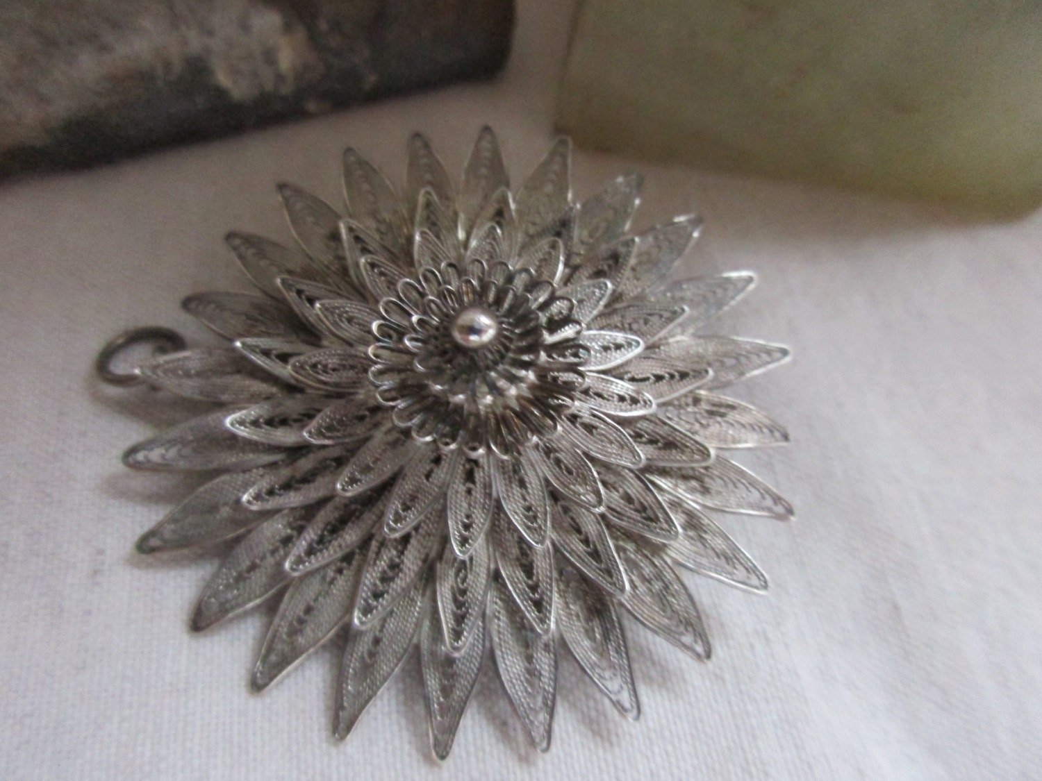 STERLING Filigree Vintage Pin - Etsy