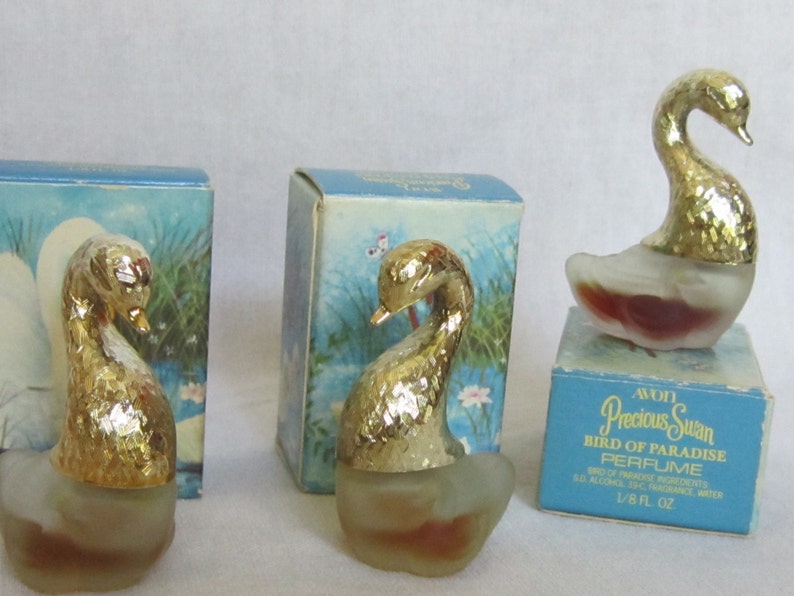 Miniature AVON Perfume precious Swan Bird of - Etsy