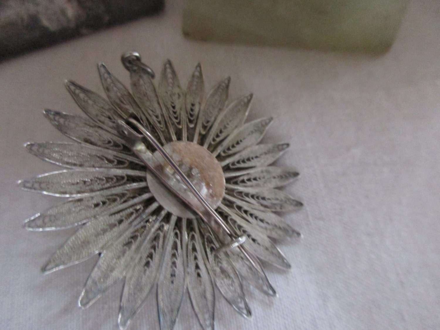 STERLING Filigree Vintage Pin - Etsy