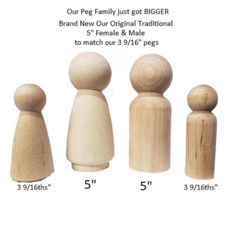 5 Giant Traditional Style Wooden Peg People - Etsy