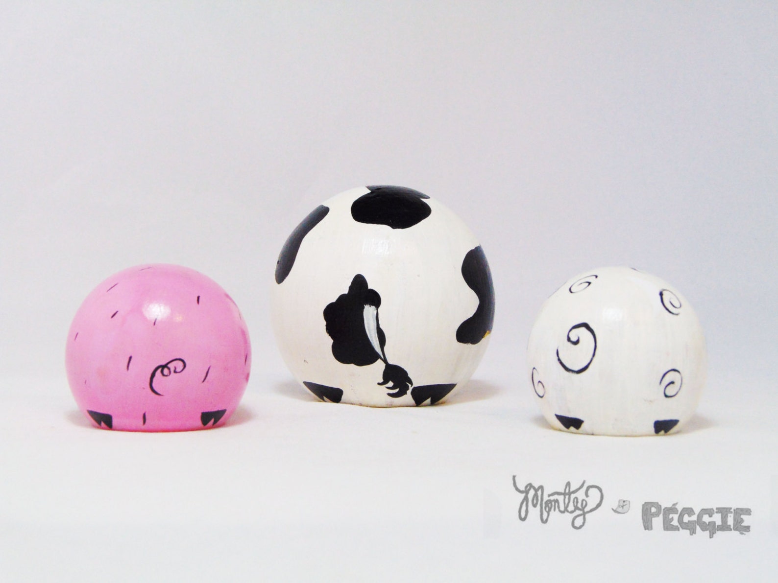 Farm Animal Pegs Natural Peg Toy Cow Peg Sheep Pig Peg - Etsy