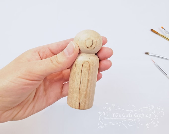 Wood Peg Jumbo Man People Natural Peg Toy Unfinished Peg | Etsy