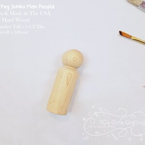 Wood Peg Jumbo Man People, Natural Peg Toy, Unfinished Peg Person ...