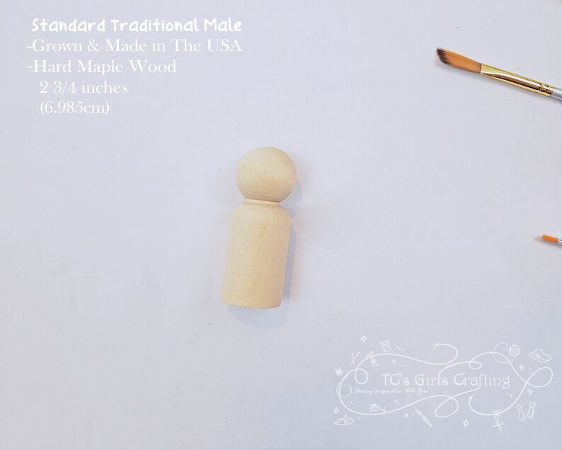 Wooden Standard Peg People, Natural Peg Toy, Male Peg Doll, Plain Wood ...