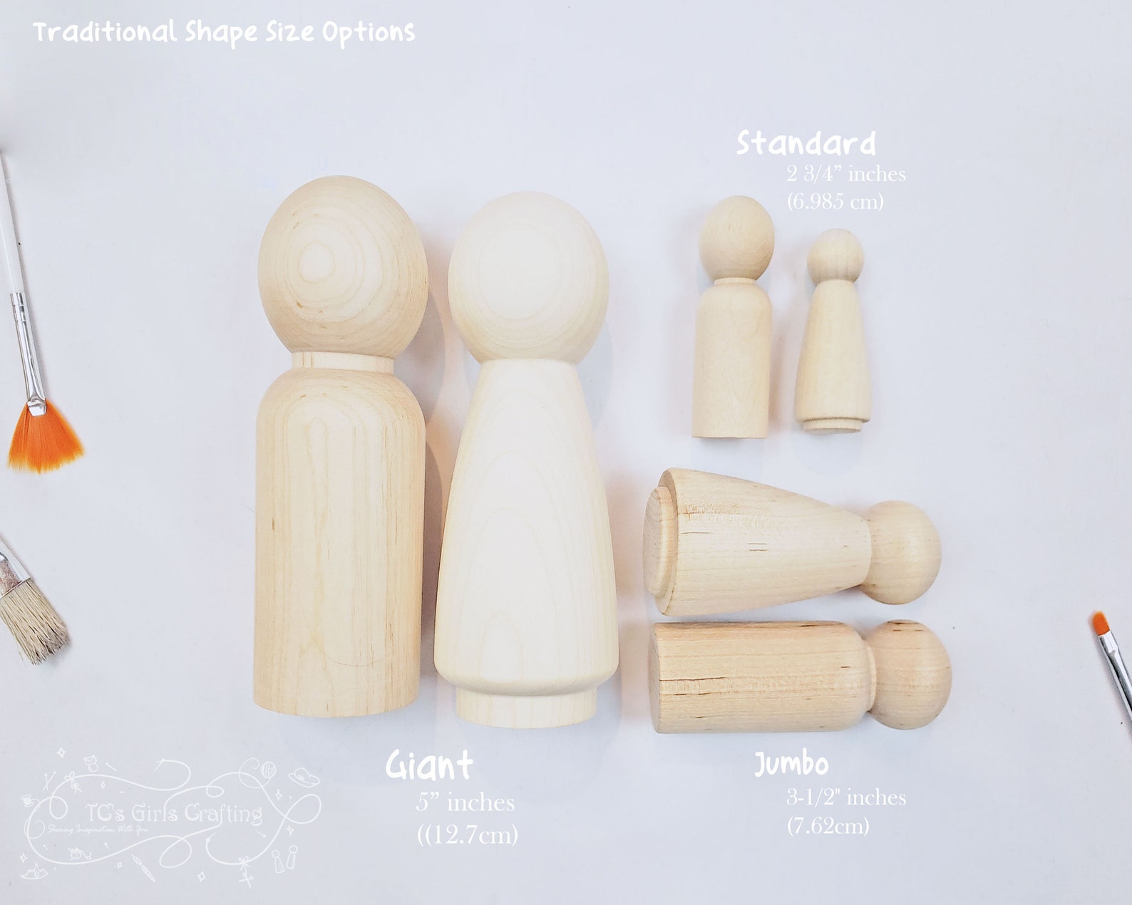 2" Lady Peg Wooden Peg, Natural Peg Toy, Peg Doll, Standard Peg Doll ...