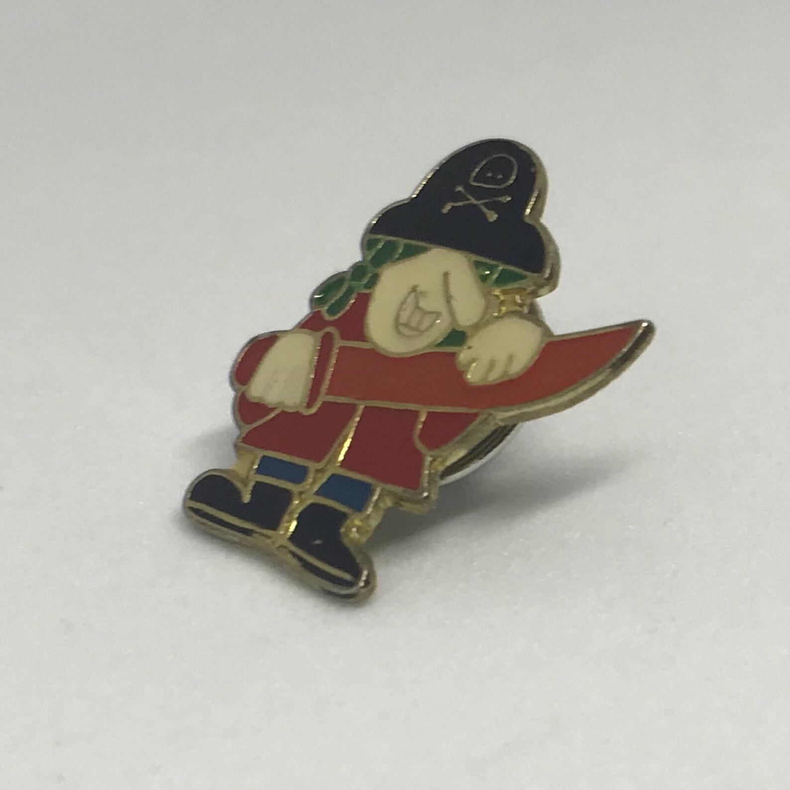 Vintage 70s 80s Gold Tone Enamel Pirate Lapel Pin | Etsy