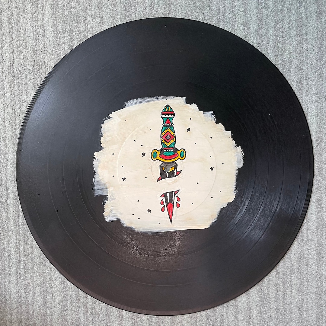 Flash Dagger "vintage" Hand-painted Art, Acrylic on Vinyl LP Record - Etsy