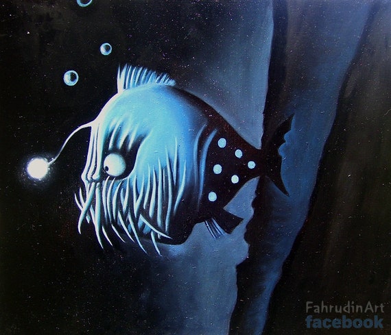 Angler Fish Original Oil Painting | Etsy