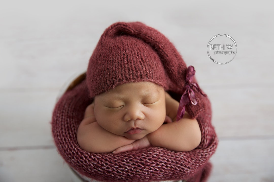 Girl Sleepy Stocking Cap - Newborn - KNIT PATTERN DOWNLOAD - Etsy