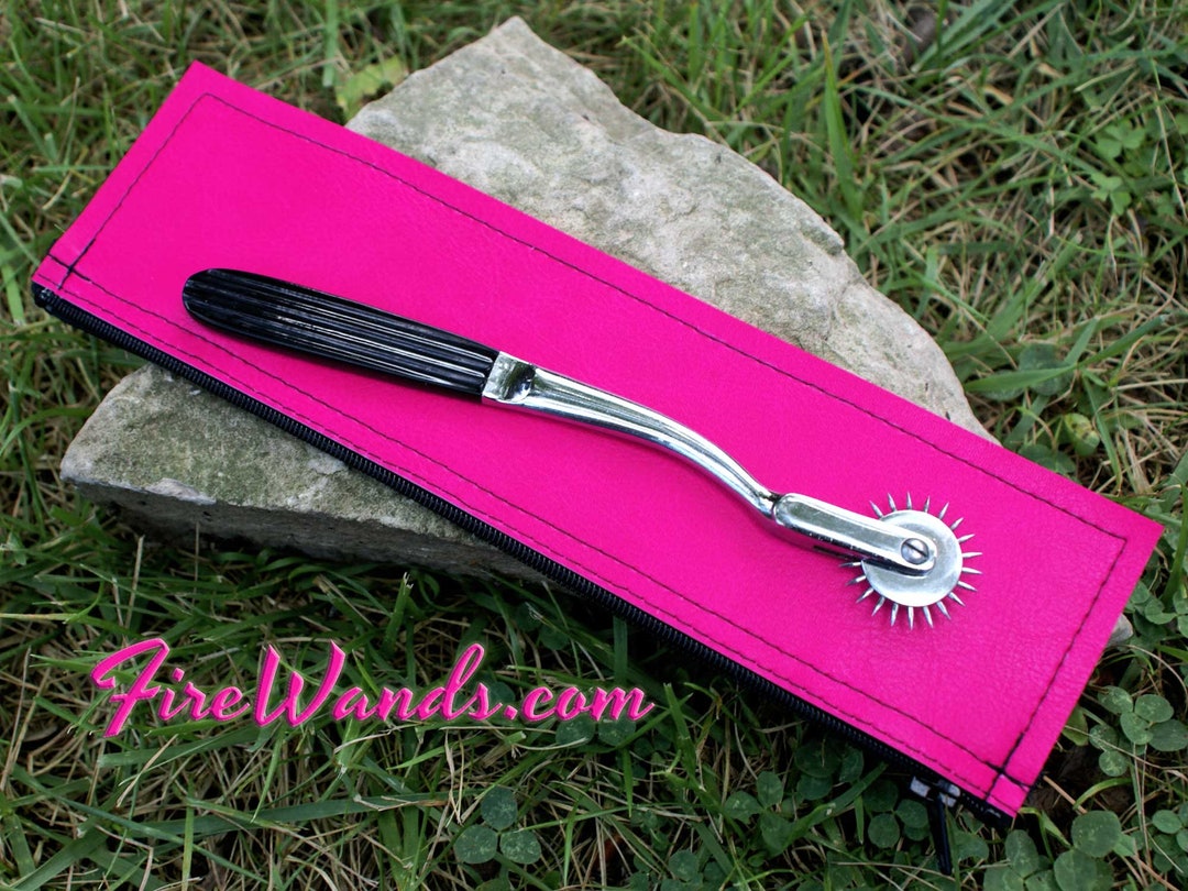 Wartenberg Wheel Pinwheel PINK Pleather Zipper Case BLACK Handle - Etsy
