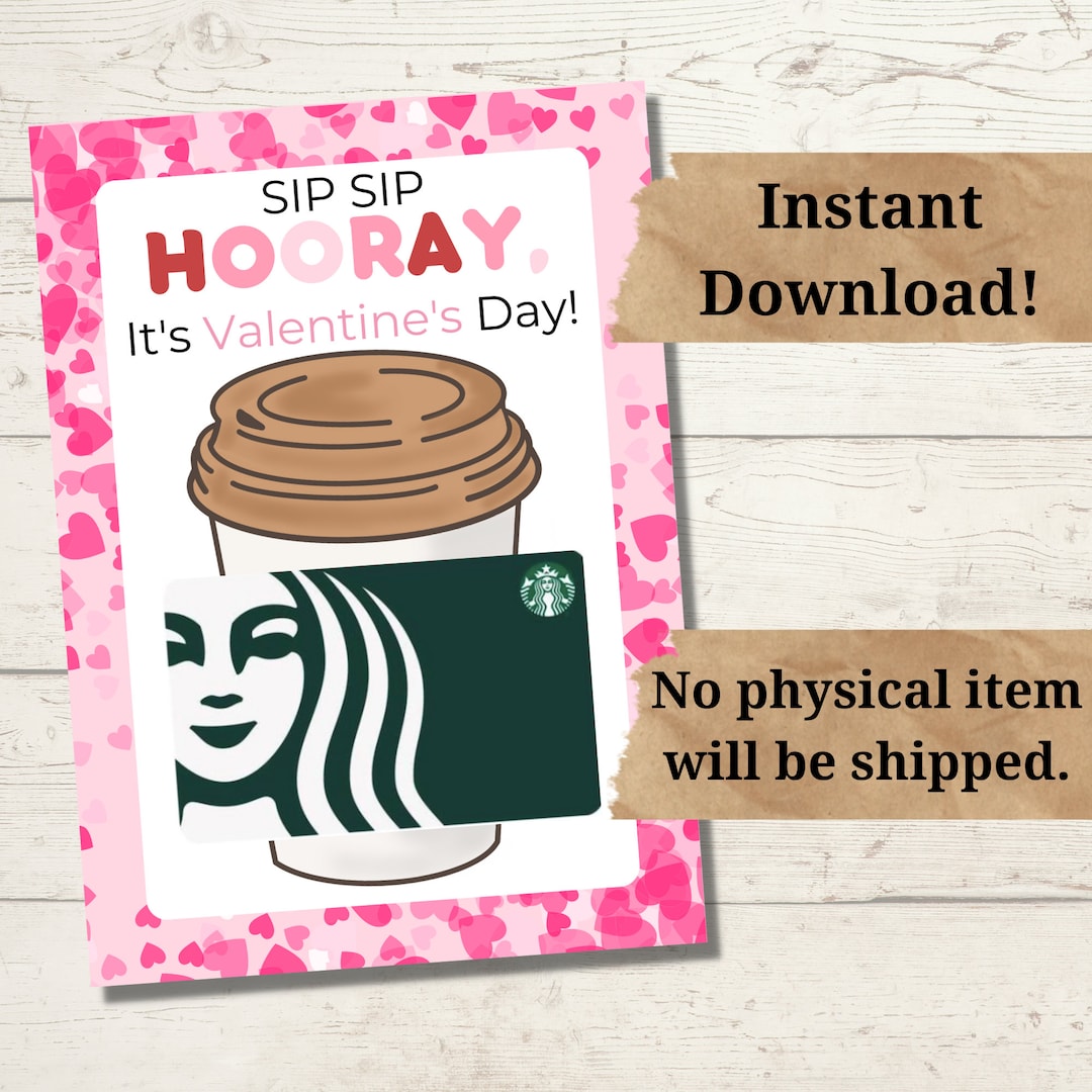 Sip Sip Hooray Valentine's Day Gift Card Holder | INSTANT DOWNLOAD ...