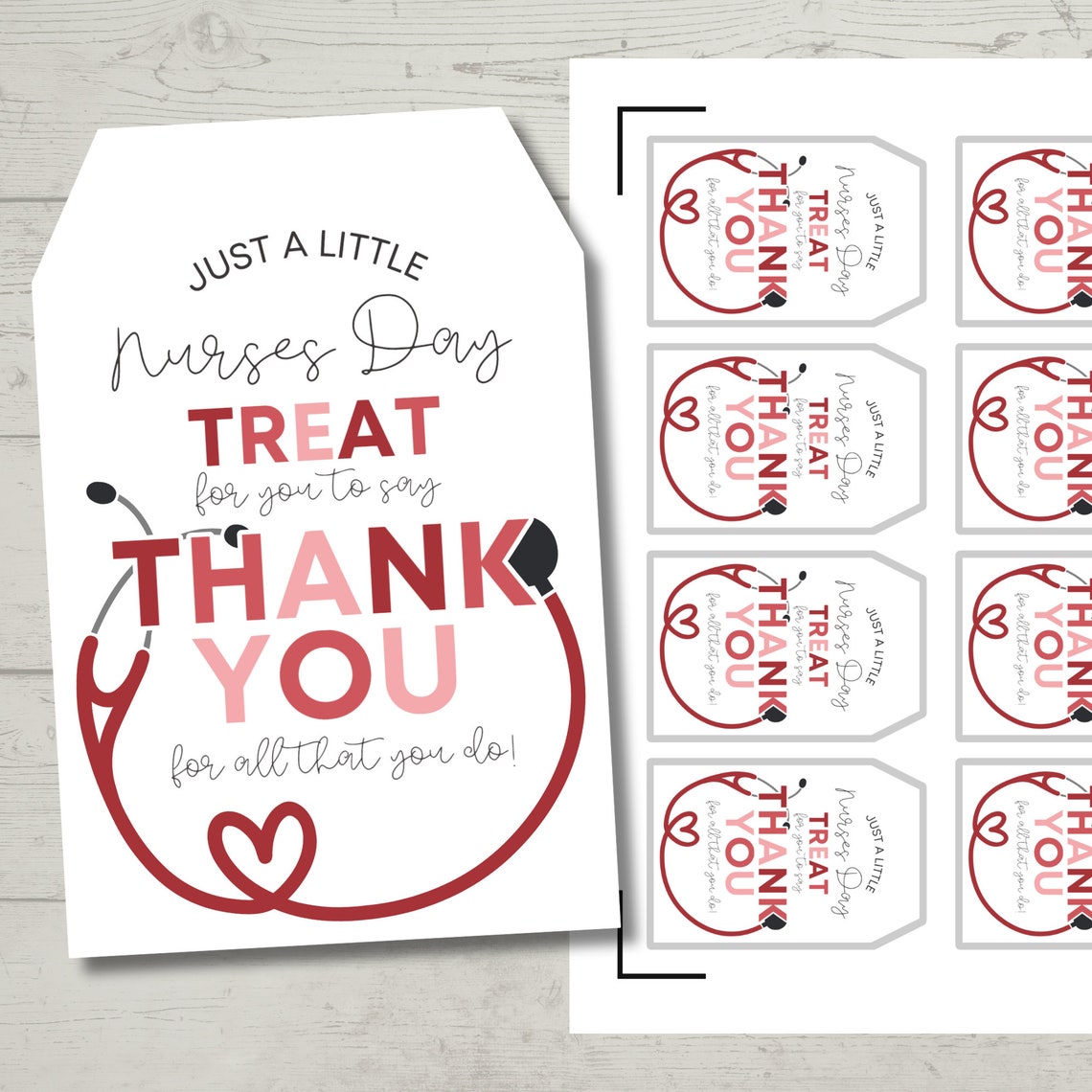 Nurses Day Treat Tags: Printable Nurse Appreciation Gift (PDF) - Etsy