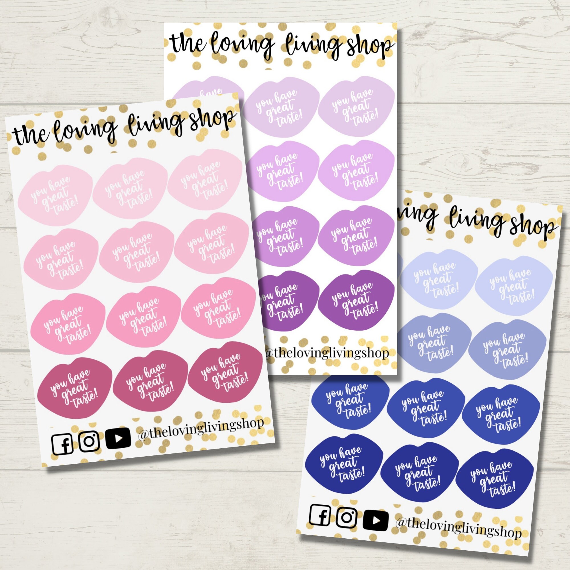 Craft Supplies & Tools Mailer Stickers Beauty Packaging Stickers Lip ...