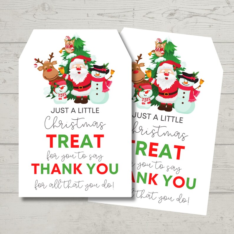Christmas Treat Goodie Bag Tags | Christmas Appreciation Gift Sweets ...