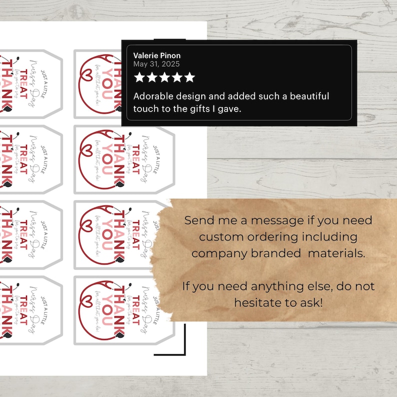 Nurses Day Treat Tags: Printable Nurse Appreciation Gift (PDF) - Etsy