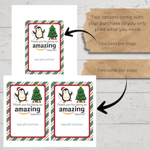 Teacher Christmas Amazon Gift Card Holder | - Etsy