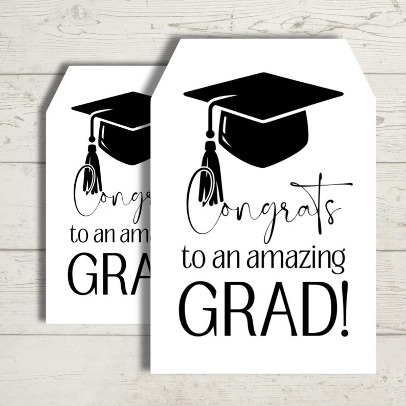 Graduation Gift Tags | Congrats to an Amazing Grad Party Favor 2x3” PDF ...