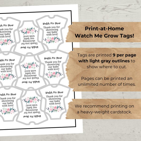 Watch Me Grow Tags - Etsy