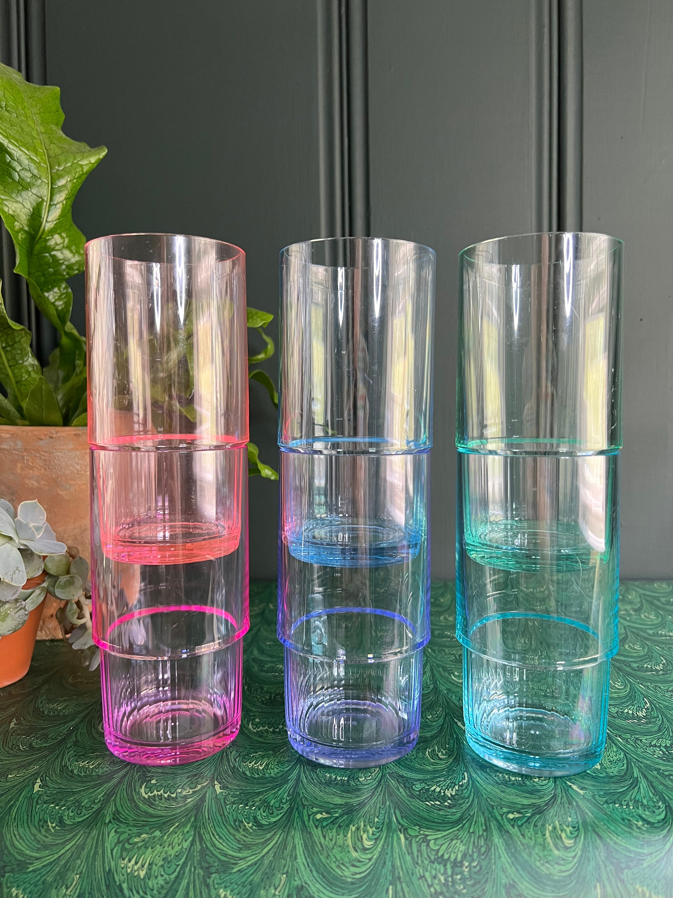 Colorful Six Piece Acrylic Cup Set by Tupperware