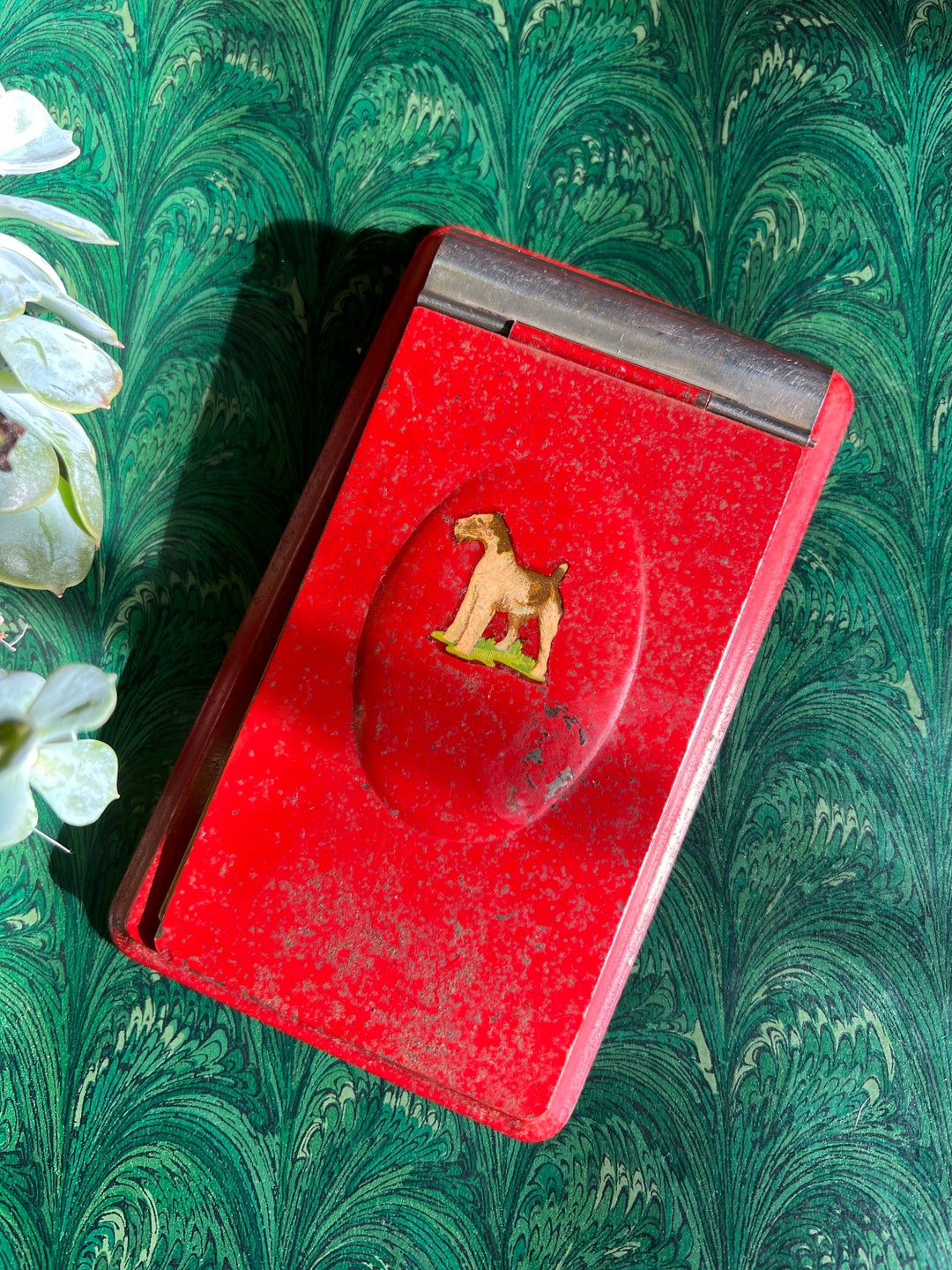 Antique Notepad Case With Terrier Graphic - Etsy