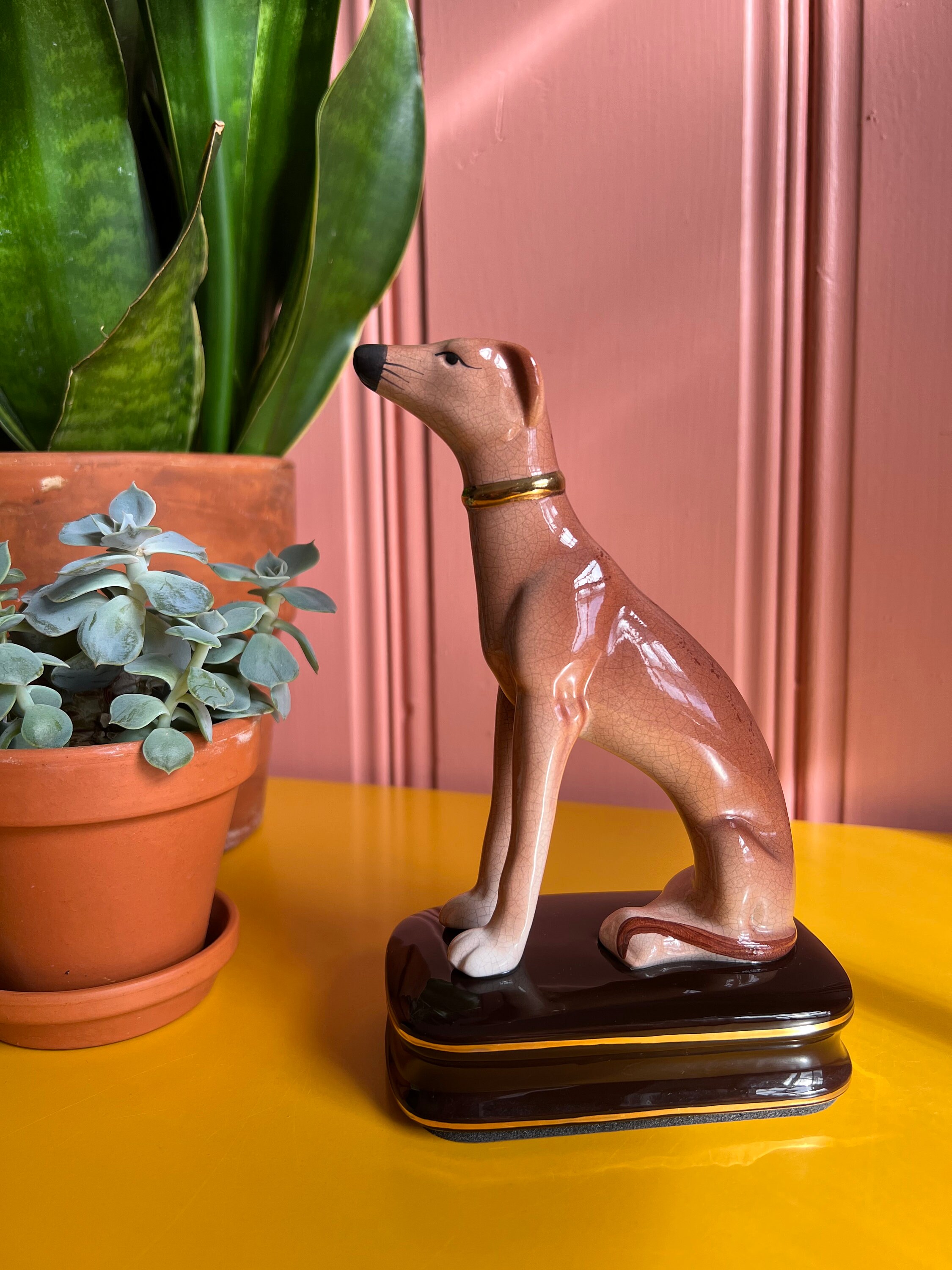 Vintage Porcelain Dog Statue