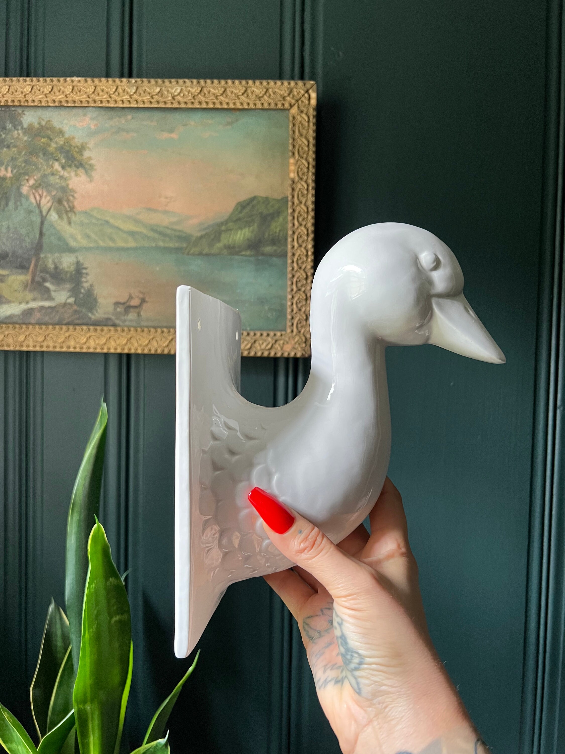 Large Vintage Ceramic Duck Wall Bust