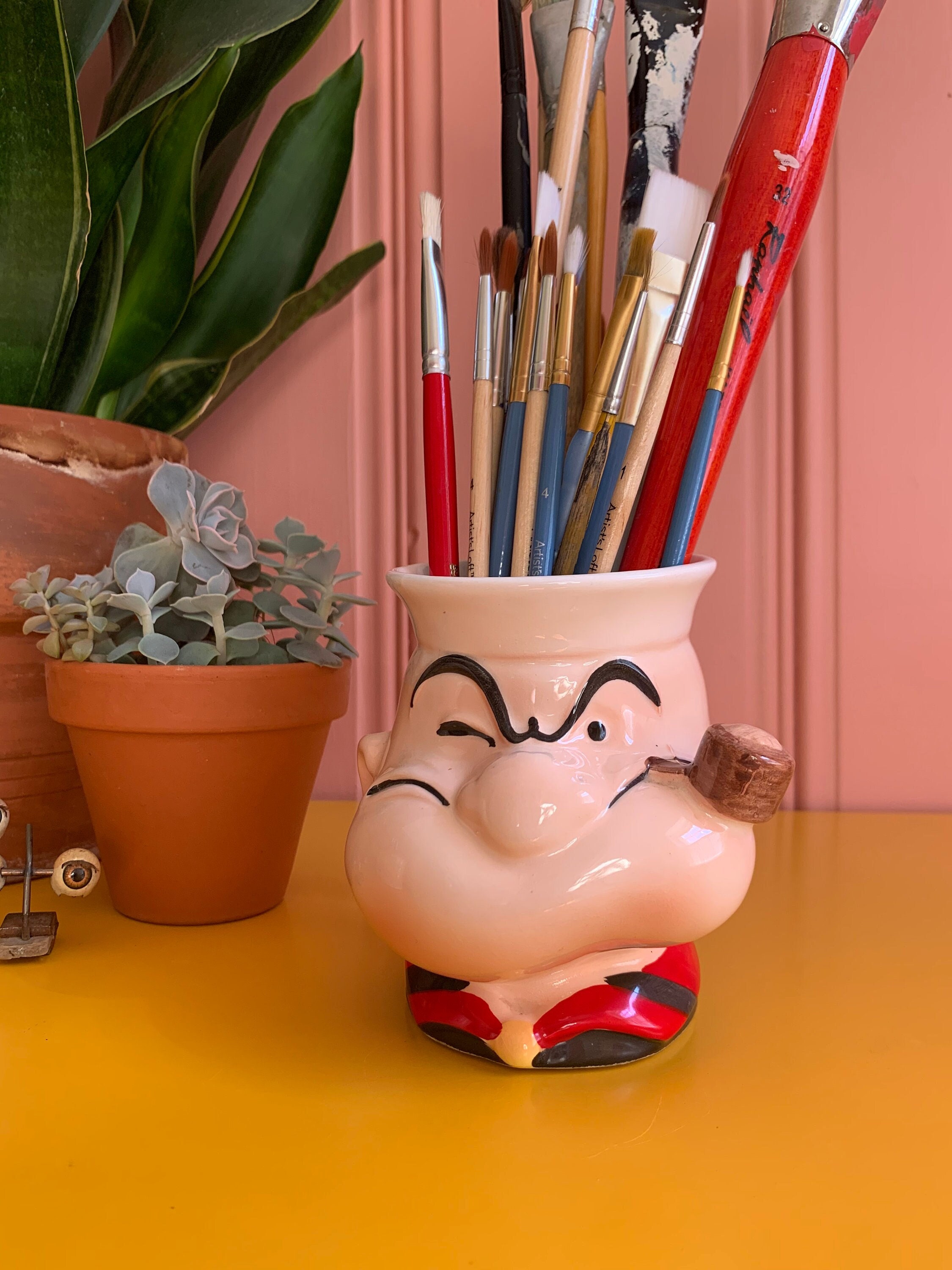 1980's Vintage Ceramic Popeye Mug