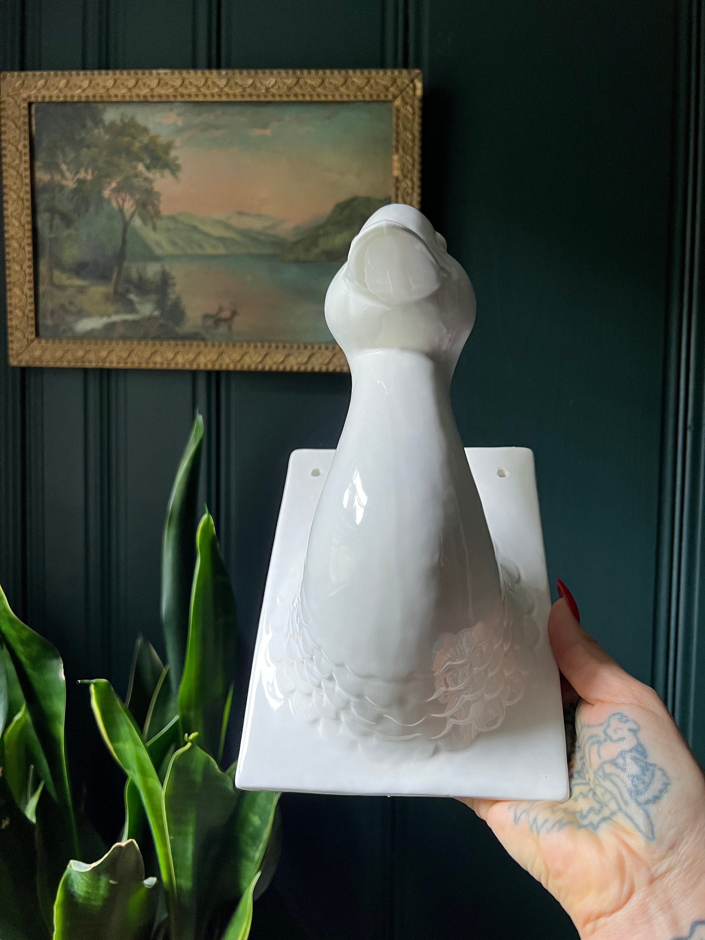 Large Vintage Ceramic Duck Wall Bust