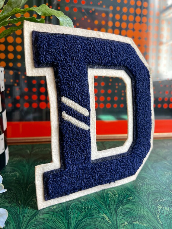 Vintage Chenille Varsity Jacket Letterman Patch “D" - Gem