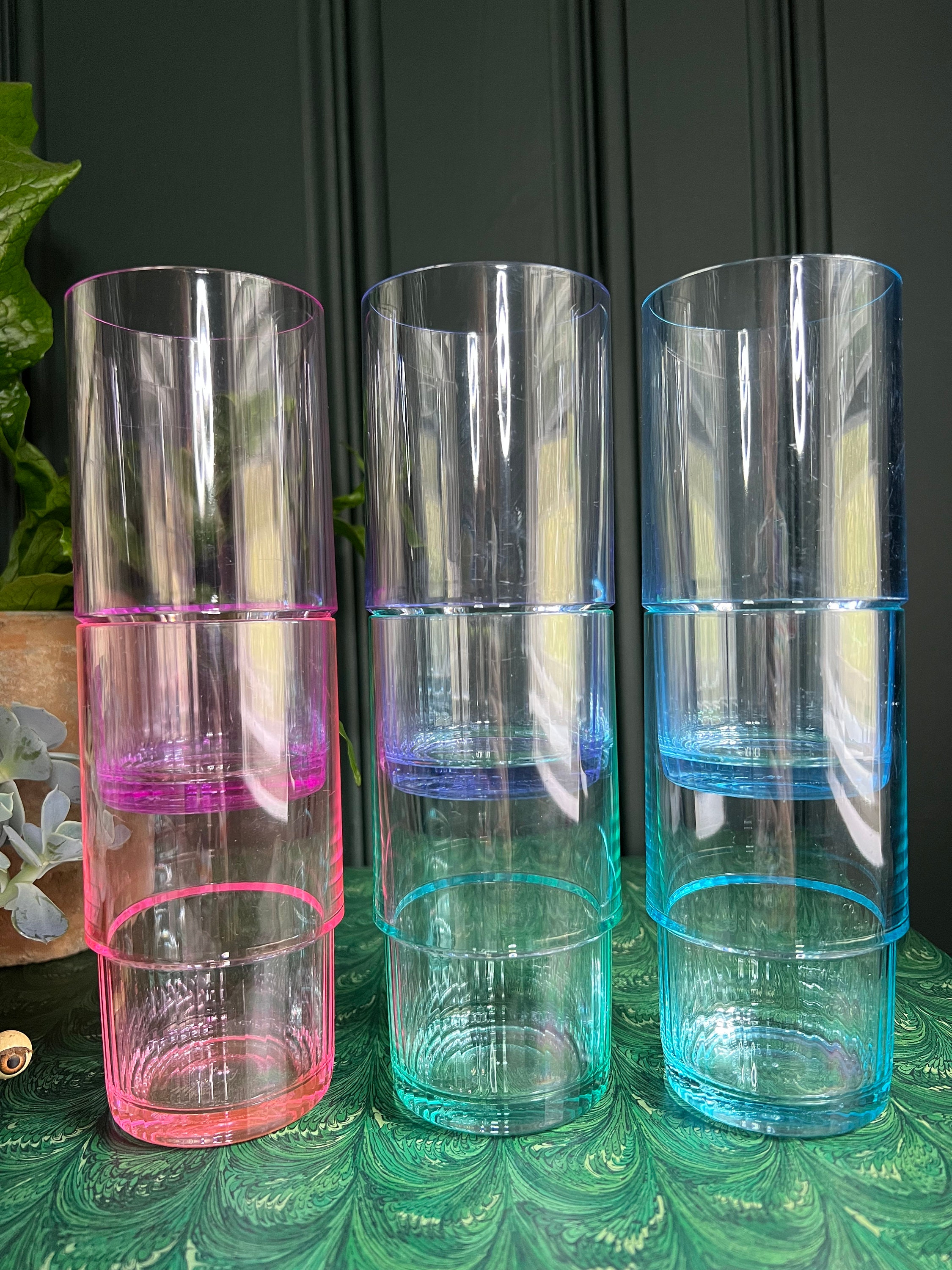 Colorful Six Piece Acrylic Cup Set by Tupperware