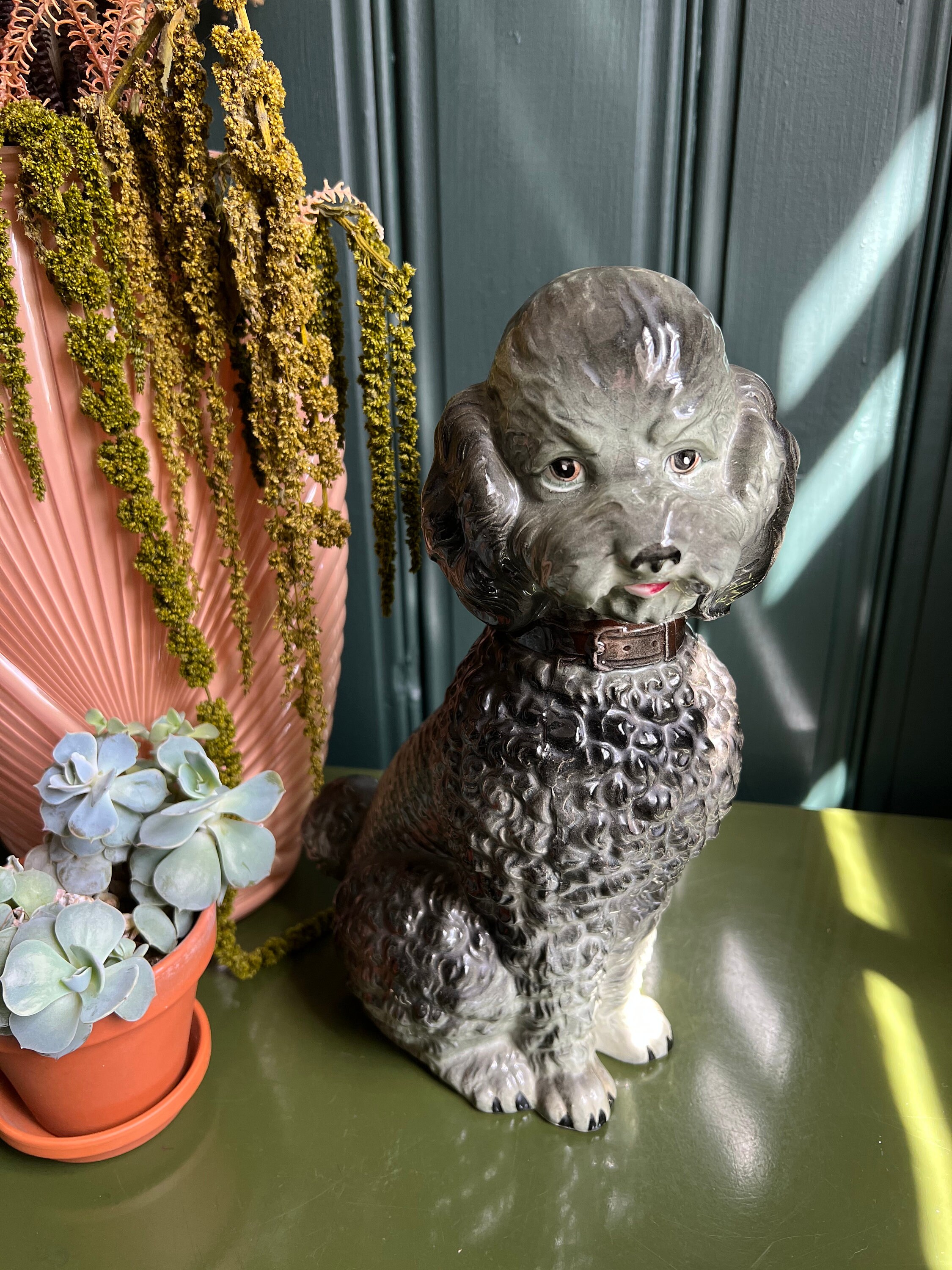 Mid Century Ceramic Poodle Statue
