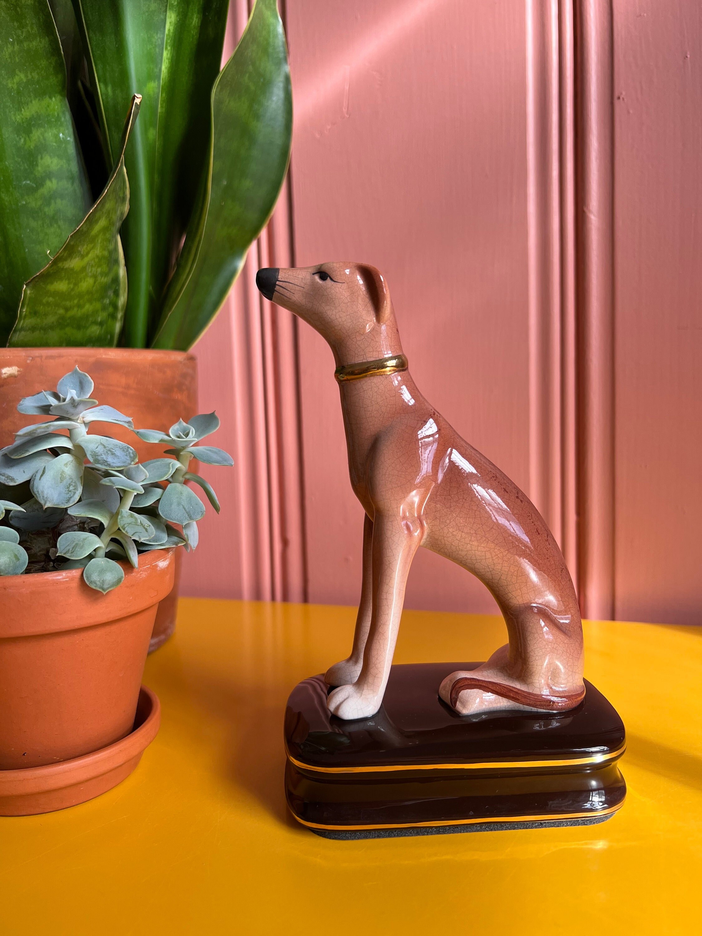 Vintage Porcelain Dog Statue