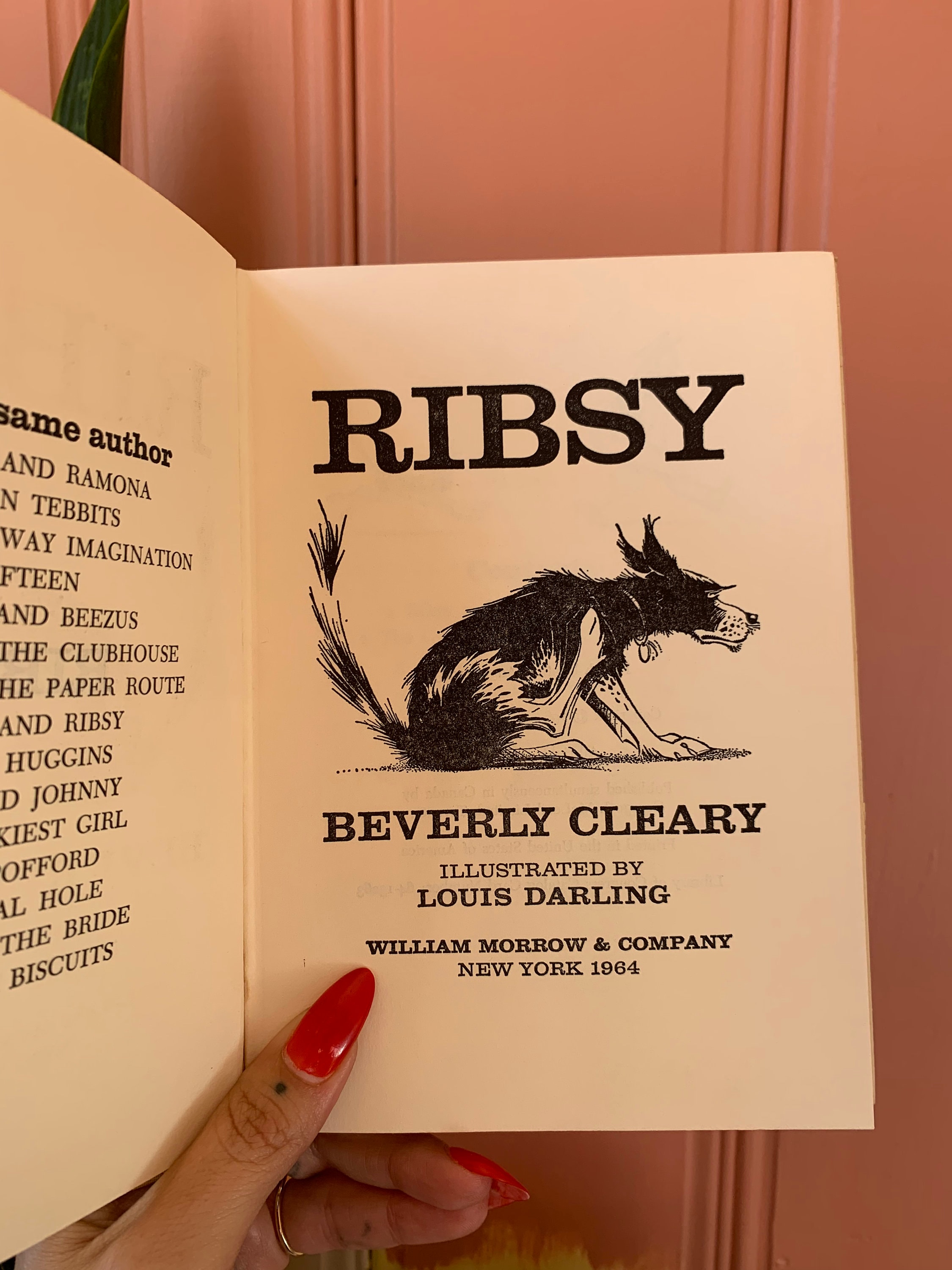Vintage Children's Book Ribsy by Beverly Cleary, 1965