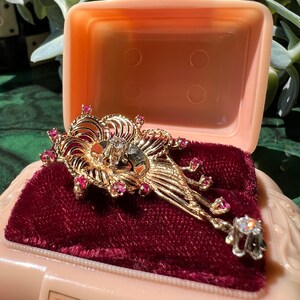 Vintage 14k Gold Ruby Diamond Question Mark Pendant Brooch - Etsy