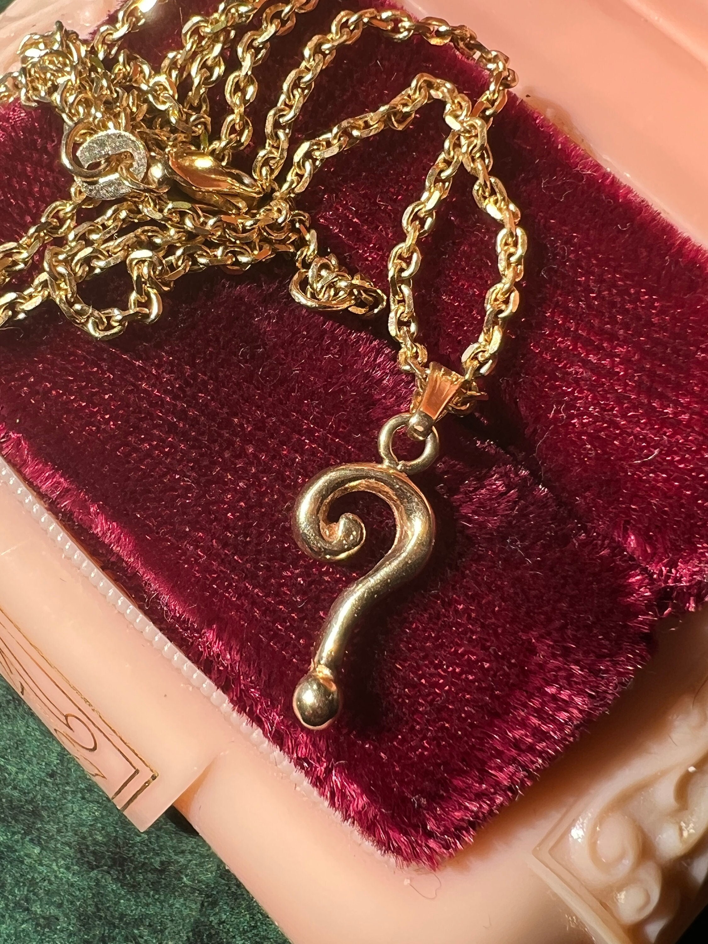 Vintage 14k Yellow Gold Question Mark Charm