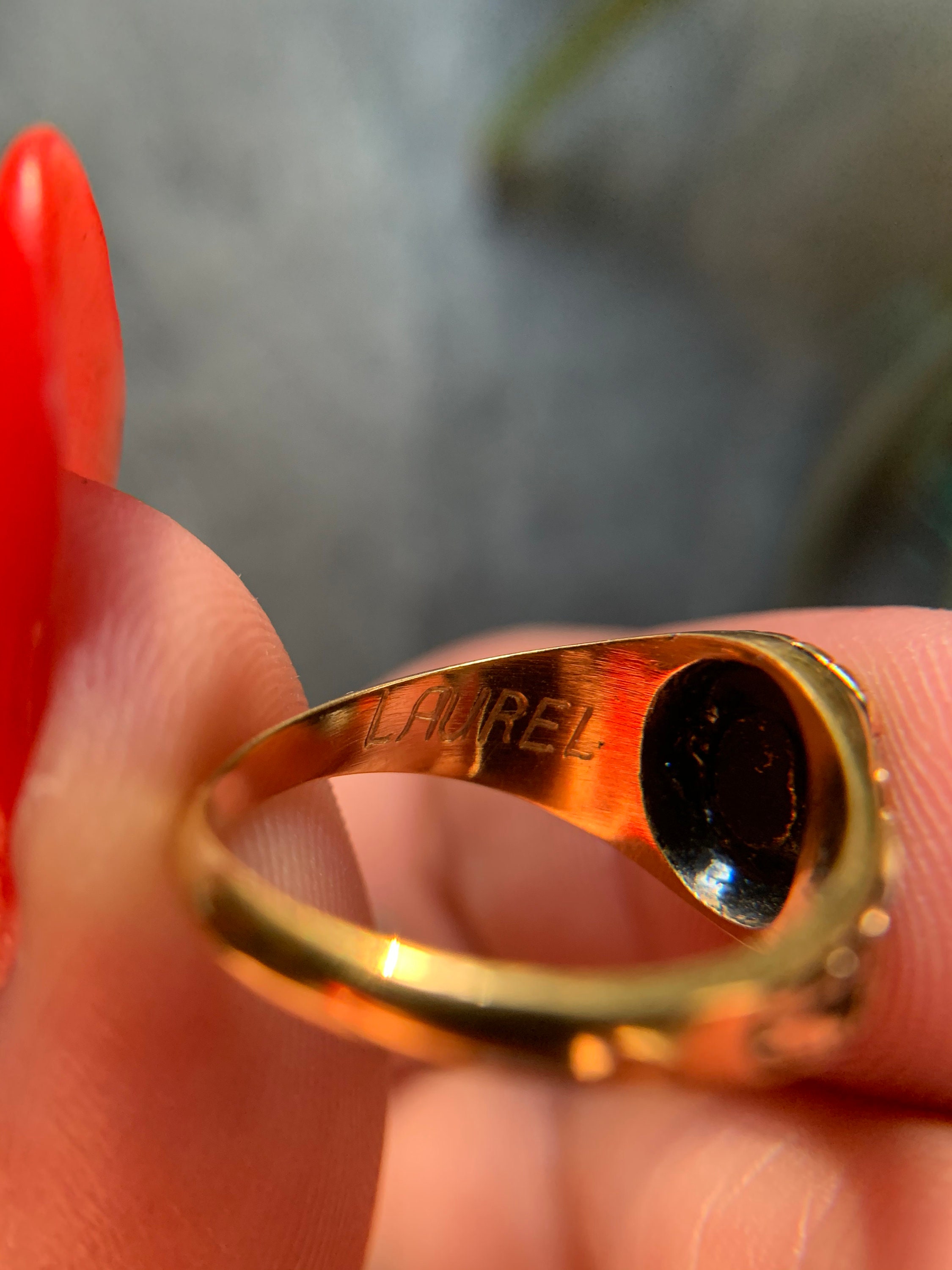 Vintage Signet Class Ring With Blue Quartz