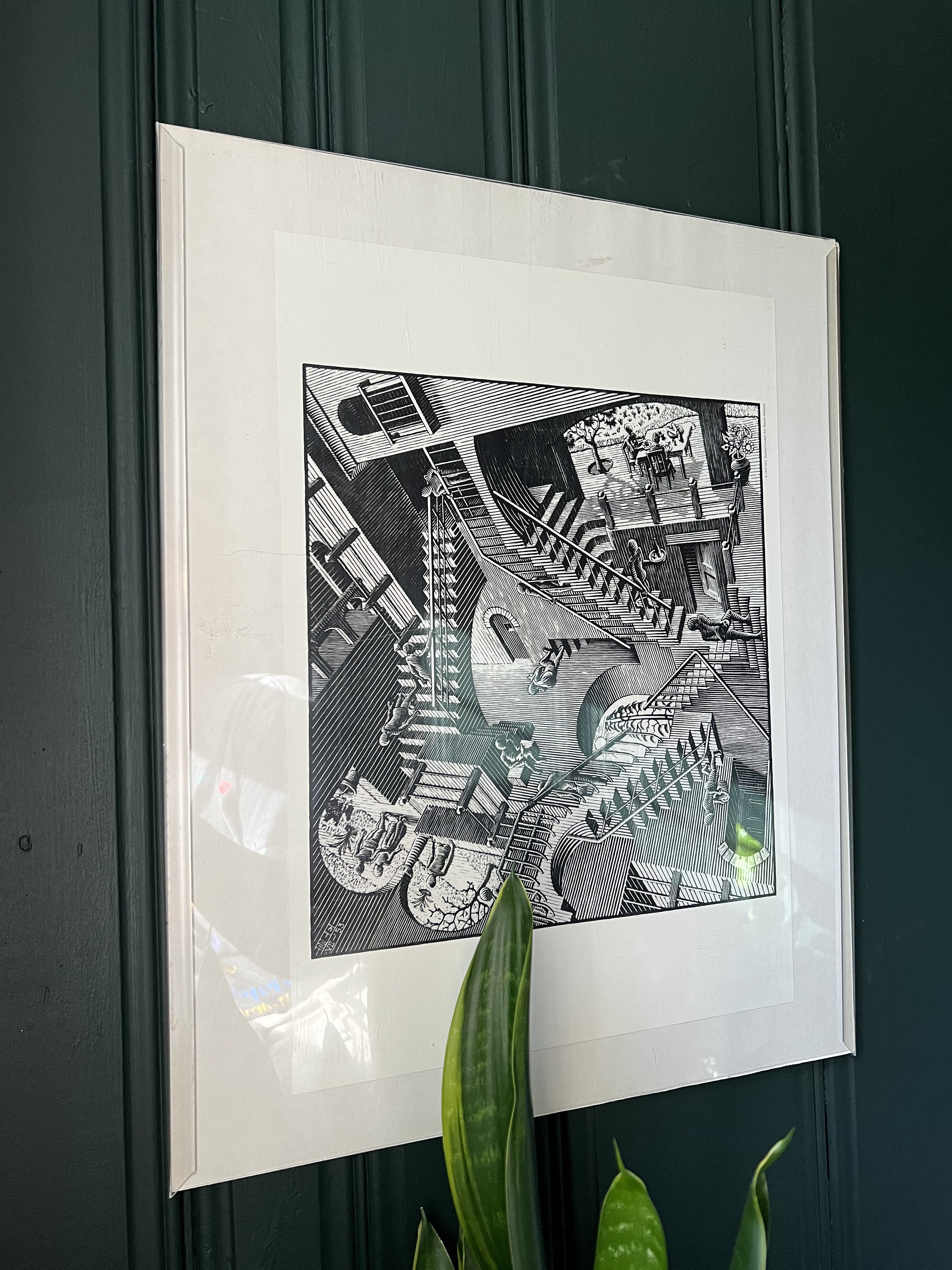 Vintage M. C. Escher Relativity Museum Print, Cordon Art Baarn Holland Vintage M. C. Escher Relativity Museum Print, Cordon Art Baarn Holland