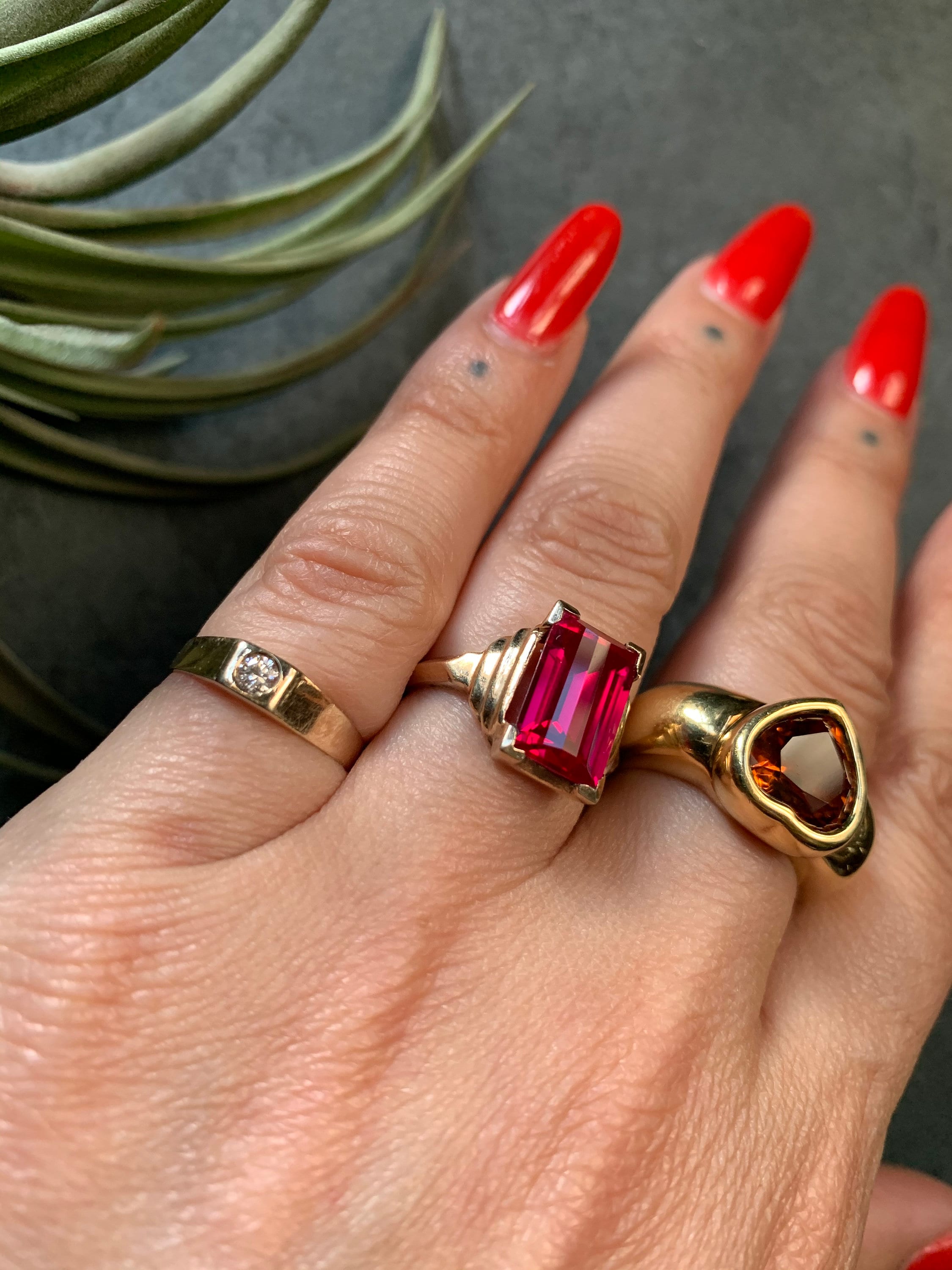 Vintage 10k Yellow Gold Ruby Ring