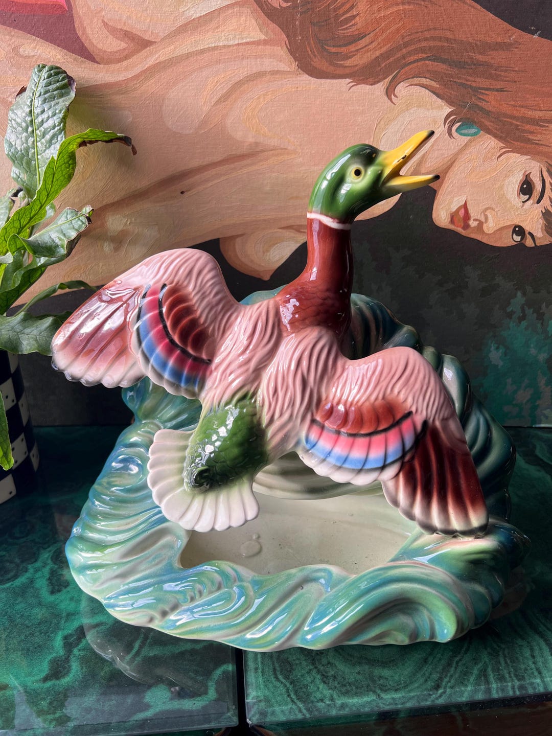 Vintage Mid Century Ceramic Duck Planter - Etsy