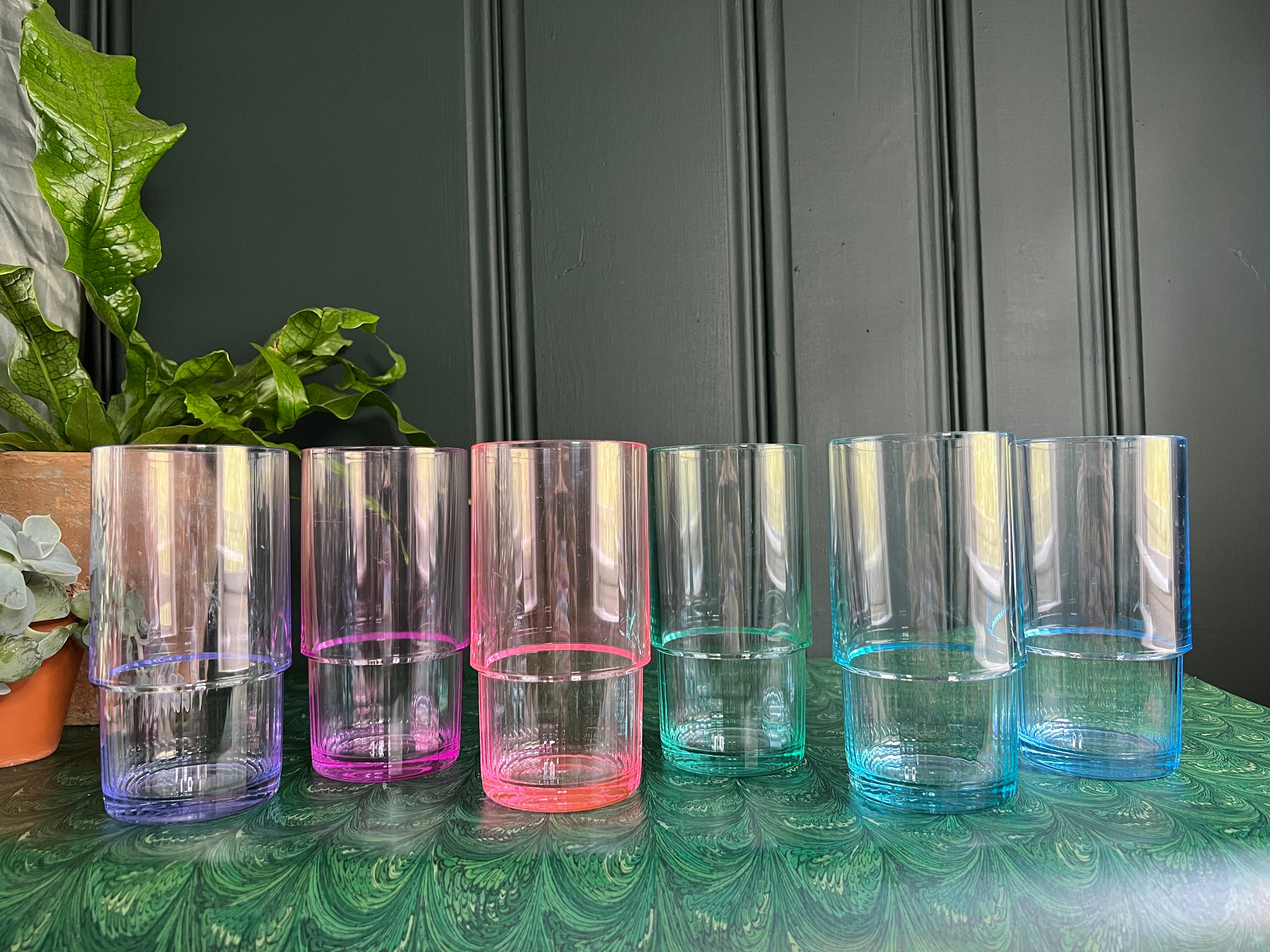 Colorful Six Piece Acrylic Cup Set by Tupperware