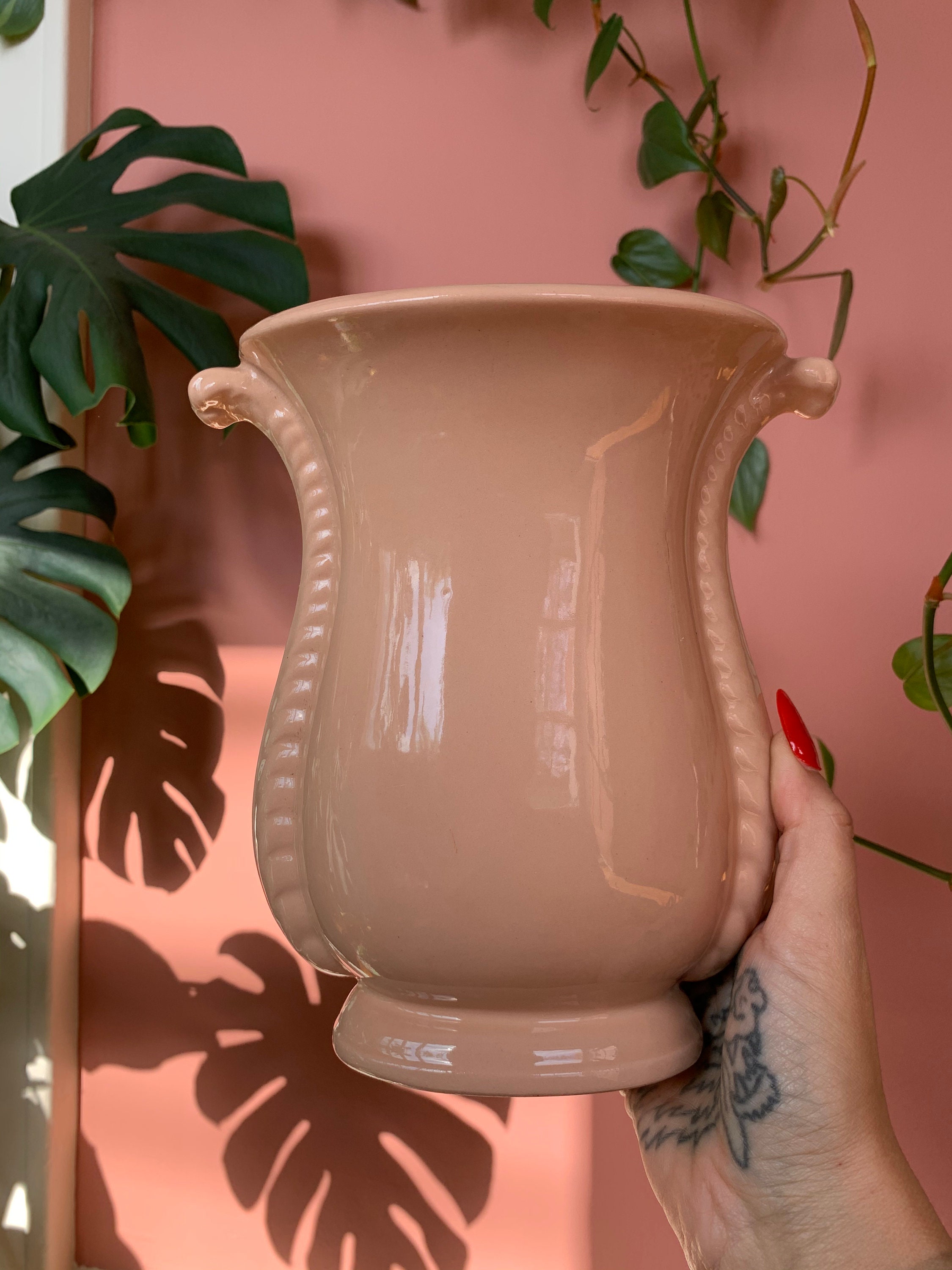 Vintage Pink Ceramic Vase